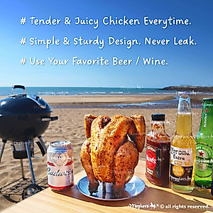 Meykers Beer Can Chicken Holder [New Upgraded] 2 Pack | for Grill Smoker Oven | Vertical Beer Butt Chicken Stand Roaster | Made of 304 Stainless Steel Dishwasher Safe | BBQ Rack Barbeque Accessories