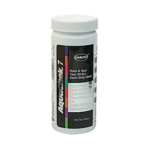 AquaChek 7-Way Pool and Spa Test Strips - Silver Pool Test Strips For pH, Total Chlorine, Free Chlorine, Bromine, Alkalinity, Total Hardness, and Cyanuric Acid - Water Quality Testing Kit (100 Strips)