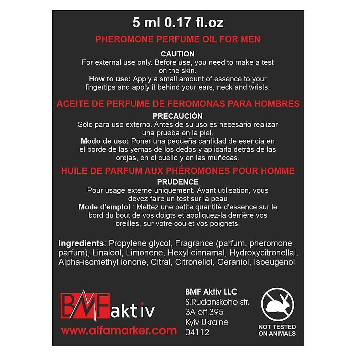 ALFAMARKER Pheromone Cologne for Men - Pheromones Oil Perfume for Men - Feromonas para Hombres - Alluring Fragrance - Premium Scent - 5ml Travel Size Dropper