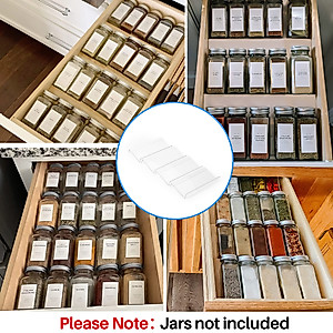 Clear Acrylic Spice Drawer Organizer, 4 Tier- 1 Set Seasoning Jars Drawers Insert, Kitchen Spice Rack Tray for Drawer/Countertop (Jars not included)
