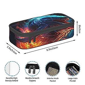 dreambest Shark Flame 3 Piece Large Capacity Backpack Set With Lunch Bag & Pencil Case, Perfect For Travel