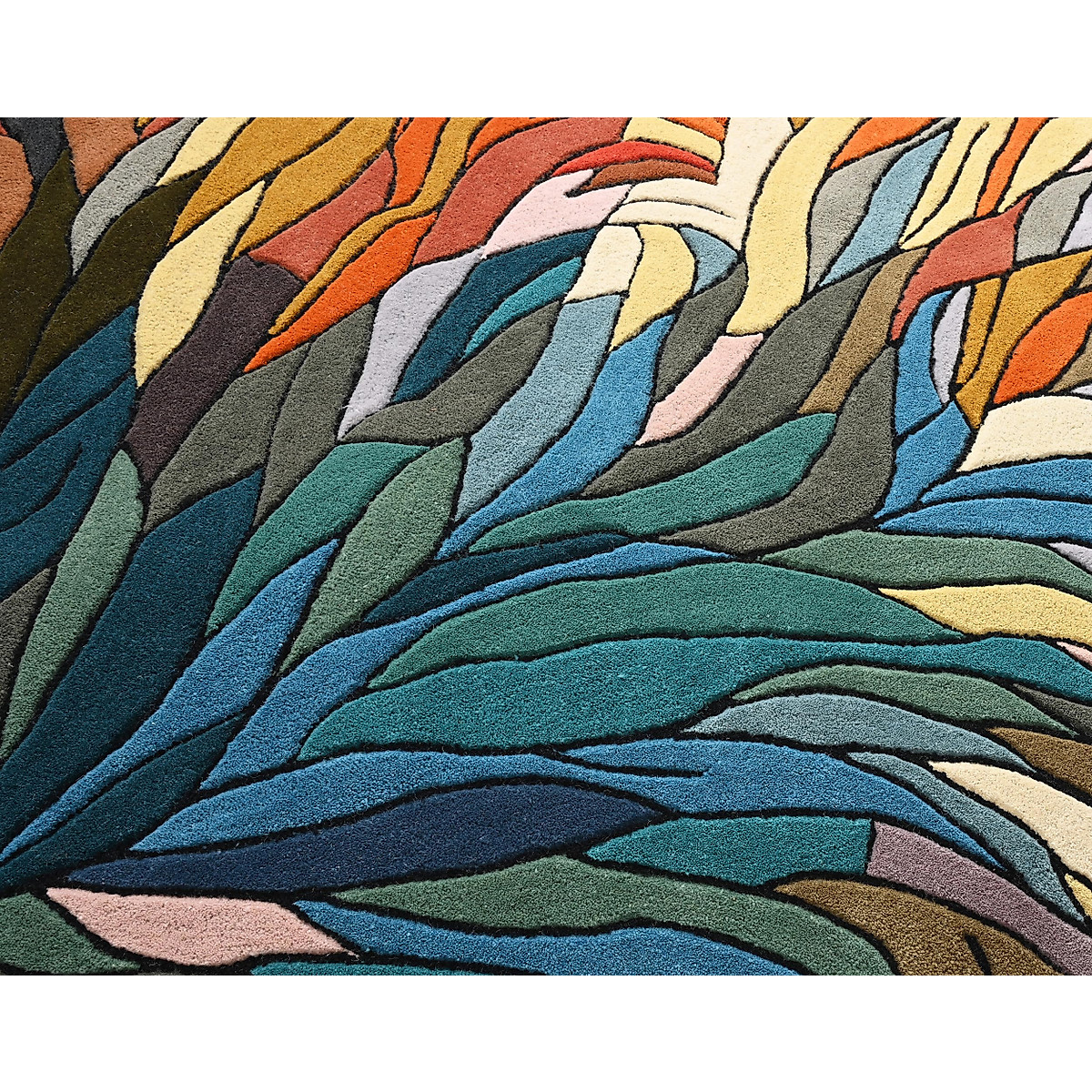 Restoration and Renovation Handmade Irregular Shape Wool Area Rug - Unique Contemporary Botanical Design, Thick & Soft Carpet - Perfect for Living Room, Bedroom Decor (Multi, 6' x 9')