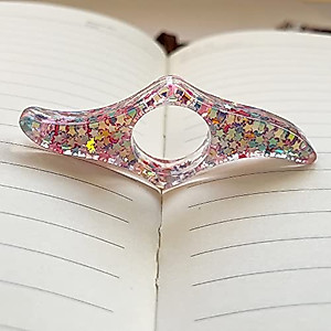 Book Page Holder,2 Pcs Resin Transparent Thumb Bookmark,Book Accessories for Reading Lovers,Book Lovers Gifts for Readers,Bookworm,Literary,Students,Teachers.