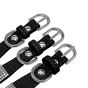 Haoyueer Rhinestone Dog Collar, Cute Dazzling Sparkling Soft Suede Leather Dog Cat Rhinestone Collar Crystal Diamond Pet Dog Puppy Collar(Pink,S)