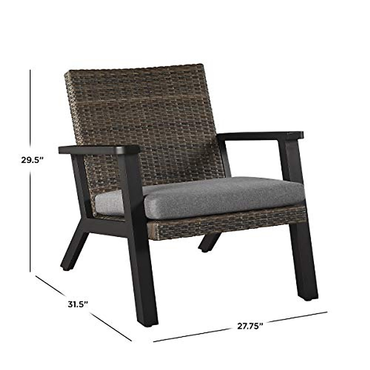 Real Flame 1120-BLK Norwood Set (2 Chairs), Brown/Gray Wicker