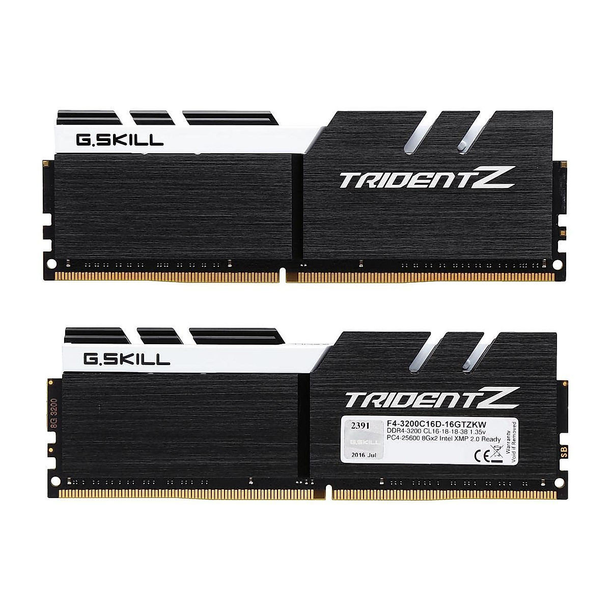 G.SKILL Trident Z Series 16GB (2 x 8GB) 288-Pin DDR4 3200 (PC4 25600) CL16-18-18-38 1.35V Desktop Memory F4-3200C16D-16GTZKW