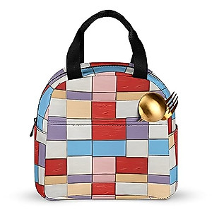 LUCYSMARTSHOP Pink Small Lunch Bag Flower LunchBox for Girl Teen Cute Small Bag,Children Girl Christmas Wishes, Teen Girl 10-12 Christmas Gifts Girl BigKid Gift Idea (Pink Tuilp Checkerboard)