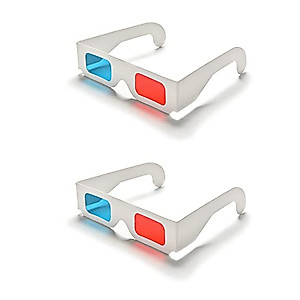 eLUUGIE 100 Pairs 3D Cardboard Glasses Glasses Universal Anaglyph 3D Glasses Cardboard Paper Red Blue Cyan or Movie (100 Pairs)