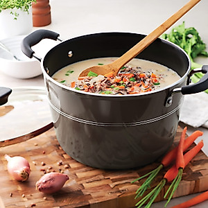 Tramontina Sicilia 8 Qt Aluminum Nonstick Covered Stock Pot - Hazelnut