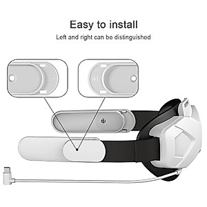 Meta Elite Strap with Battery,Power Bank for Accessories,5000mAh Extend 3hrs Playtime,Fast Charging VR Power,Adjustable Head Strap for Enhanced Support and Comfort in VR