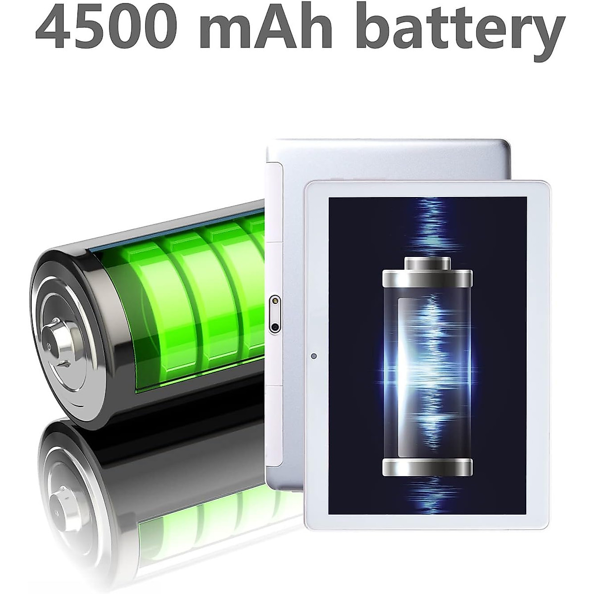 Upgraded Version of 10.1" Tablet PC 2+16G 10-Core Android 10.0 Ultra-Thin HD Screen Learning Games Video Office Tablet PC Support Dual Card Voice Calls 4500mAh Battery (Silver)