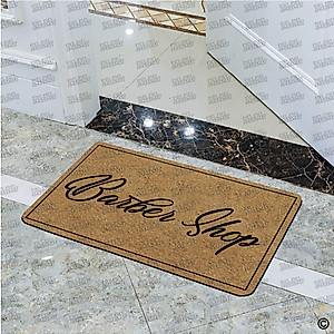 MsMr Funny Door Mat Entrance Floor Mat Barber Shop Non-Slip Doormat Welcome Mat 30 inch by 18 inch Machine Washable Non-Woven Fabric