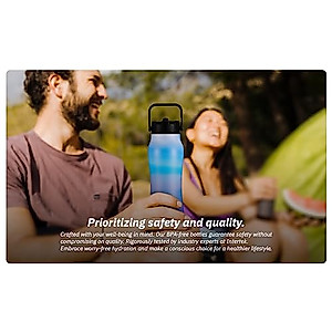 JEELA SPORTS Insulated Water Bottle with Straw - 24oz, Leakproof Stainless Steel Water Bottles, Metal Water Bottle Keeps Water Cold for 24 hours