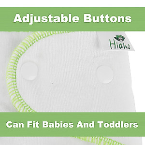 Hiamo Extra Absorbent Fitted Cloth Diapers - Overnight Cloth Diapers for Heavy Wetters - Bamboo and Cotton Blend - One Size with Adjustable Snap Buttons - Set of Two Diapers