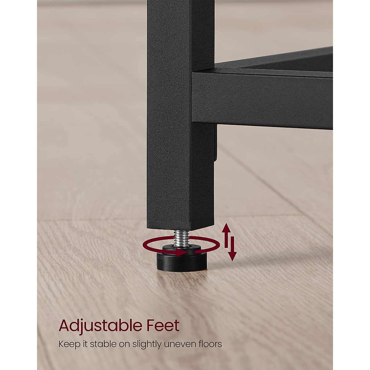 VASAGLE Computer Desk, Gaming Desk, Home Office Desk, for Small Spaces, 19.7 x 39.4 x 29.5 Inches, Industrial Style, Metal Frame, Black with Wood Grain ULWD041B56