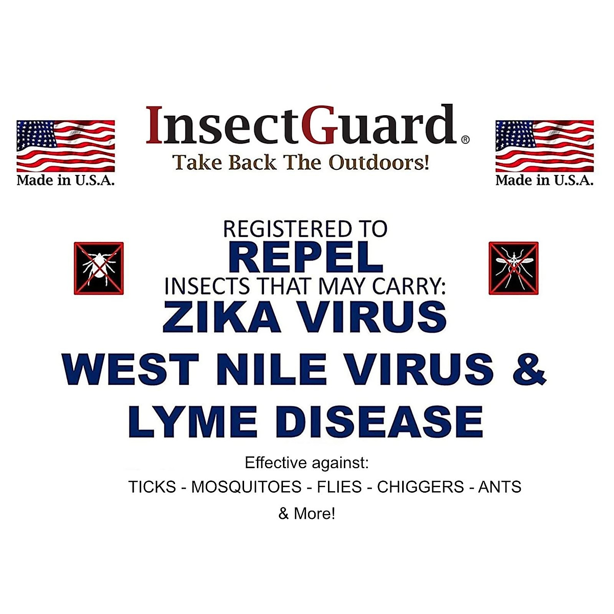 InsectGuard - Permethrin Treated Mosquitoes, Flies, Ticks & More Insect Repellent Size Adjustable Fabric Belt (Black) One Size Fits All!