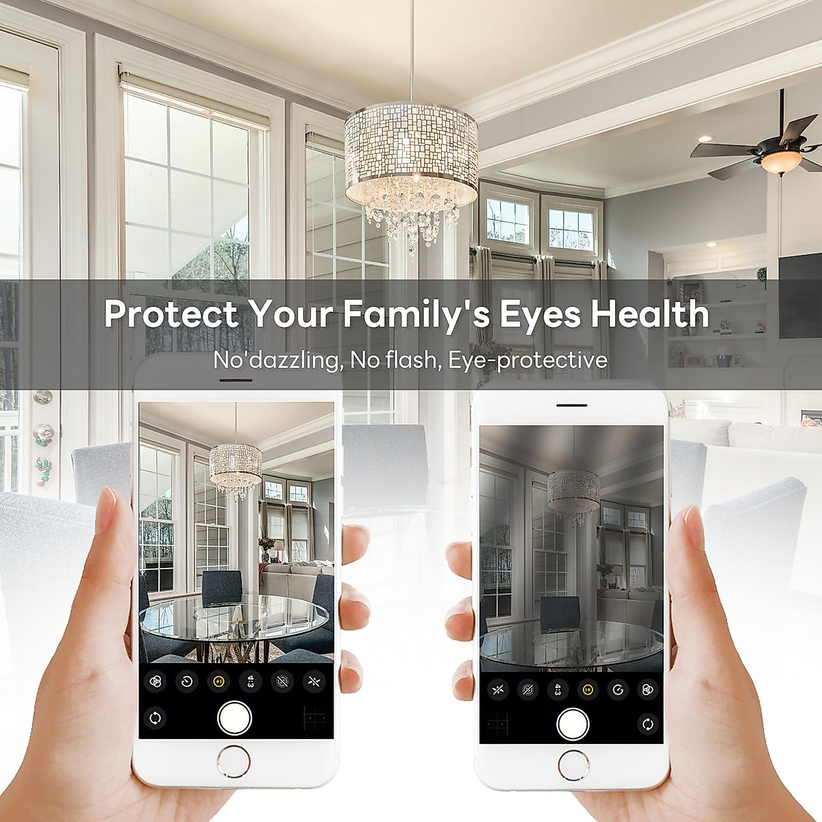 HengBo LED E12 LED Candelabra Bulbs, 60W Equivalent E12 Light Bulbs, C37 Candle Base Chandelier Light Bulbs, Non-Dimmable, Warm White 2700K, Pack of 6