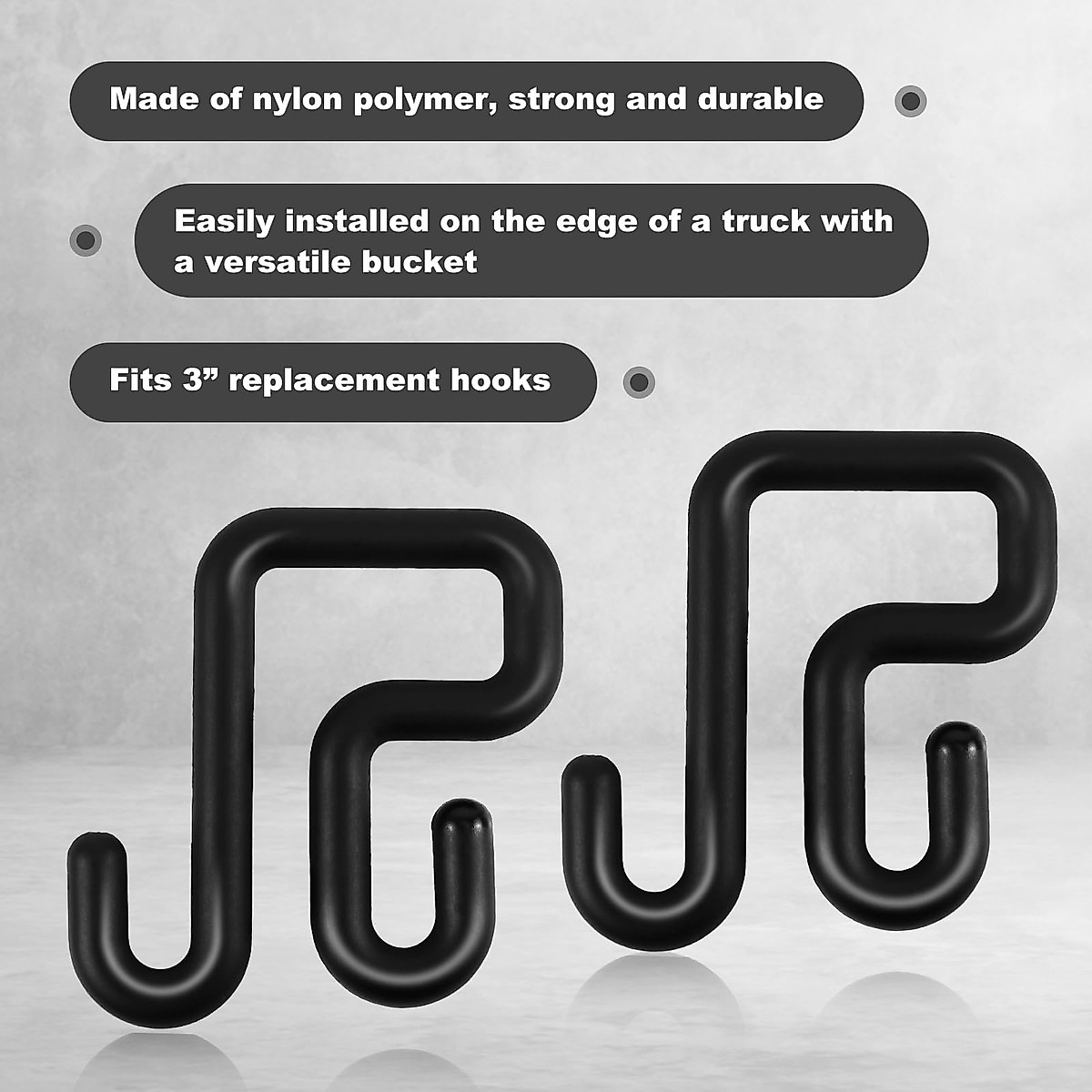 CNQLIS 2-Pack Black 3" Aerial Bucket Lineman Bucket Hooks for Blankets, Aerial Bucket Hooks, Aerial Basket Hooks, Lineman Bucket Tool Holders, Tool Bag or Apron Holder Hooks