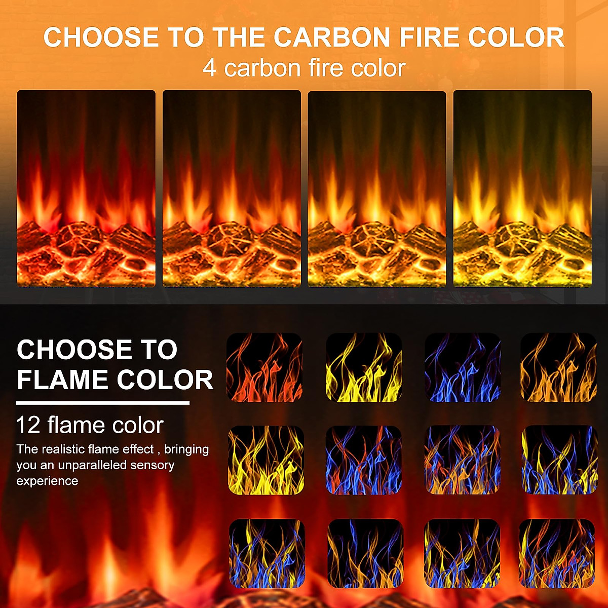 BOSSIN 36" Electric Fireplace with Mantel, 23 inch Electric Fireplace Insert, TV Stand Freestanding Heater with Remote Control Timer LED Flame for Living Room Bedroom,Faux Stone Gray