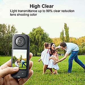 Puluz Compatible for Insta360 X3 Sticky Lens Guards PC Protective Cover Cap for Insta 360 X3 Waterproof 360 Action Camera Accessories