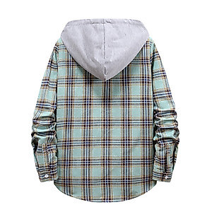 QWENTMTNTY Mens Flannel Shirt Green Plaid Shirt Men Hoodies for Men Mens Shacket Men's+Flannel+Shirts