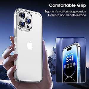 Alphex Official Color Match for iPhone 14 Pro Max Case, Anti-Fingerprints, 10FT Military Grade Protective, Soft Glossy Matte Slim Women Men Phone Cover 6.7 inch, Silver