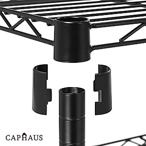 CAPHAUS 4-Tier Commercial Grade Heavy Duty Adjustable Height Wire Shelving w/Wheels & Leveling Feet, Storage Metal Steel Shelf, Garage Shelving Storage, Utility Wire Rack Storage Shelving Unit, 60”W