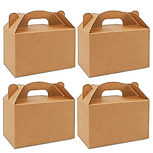 Moretoes 36 Pack Brown Goodies Boxes Dessert Boxes Treat Boxes Gable Boxes Kraft Party Favor Boxes for Keeping Candy, Popcorn,Toys,Baby Showers,Birthday Party,Wedding,6 x 3.5 x 3.5 Inches