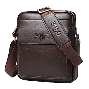 Leathario Men's Leather Shoulder Bag Crossbody Bag For Men Small Messenger For Work Business Satchel Travel