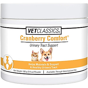 Vet Classics Cranberry Comfort Urinary Tract Pet Supplement for Dogs, Cats – Maintains Dog Bladder Health, Cat Bladder Control – Pet Supplements for Incontinence – 3.5 Powder