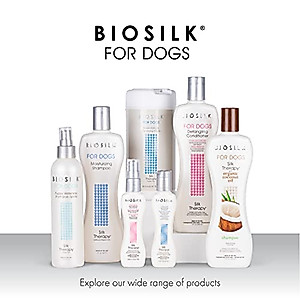 BioSilk for Dogs Silk Therapy Detangling Plus Shine Mist for Dogs | Best Detangling Spray for All Dogs & Puppies for Shiny Coats and Dematting | 8 Oz Bottle (Packaging May Vary),WHITE
