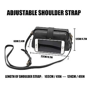 Top-Handle Bags Leather Crossbody Bags for Women Shoulder Bags Handmade Phone Purse Handbags Vintage Small Nice Little Messenger Bag Black