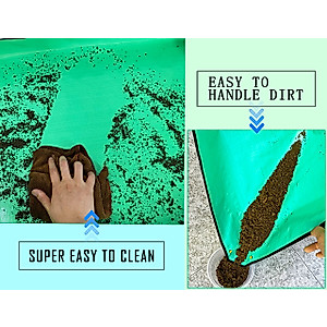 BIUWING Extra Large Plant Repotting Mat,Thickened Waterproof for Indoor Plant Transplanting and Mess Control,Foldable Succulent Portable Gardening Mat (43'*30',Green)