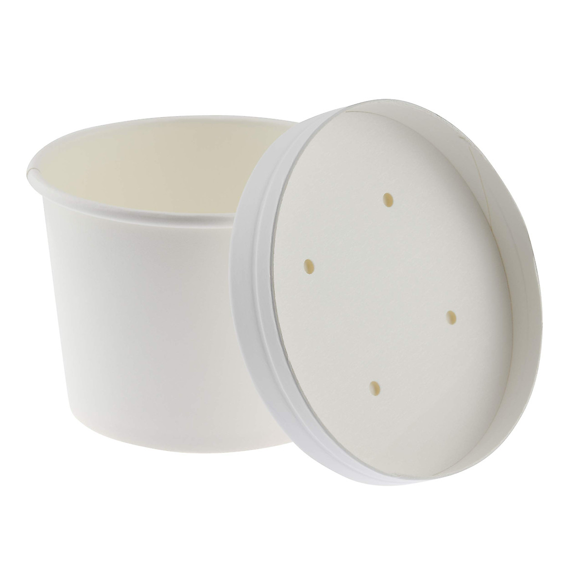 NYHI Kraft 50 Pack 16 oz White Paper Bowls Soup Storage Containers With Lids Insulated Take Out Disposable Food Storage Cups For Hot Cold Foods To Go Bowls With Vented Lids