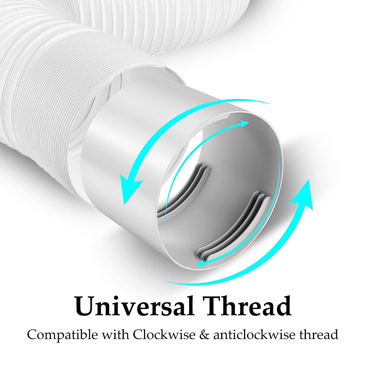 2-PACK Air Conditioner Exhaust Hose Coupler 5 Inch, Supports Clockwise and Counter-Clockwise Thread Hose Connector, Portable AC Coupler