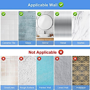 Geora Shower Caddy Suction Cup, Adhesive Clear Acrylic Shelf, No Drilling Hang Walls, Suction Cup Shelf with Strong Adhesive PVC Suction Cups, for Bathroom, Pantry, Kitchen, Utility Room