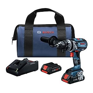 Bosch GSB18V-755CB25-RT 18V Brute Tough Connected-Ready EC Brushless Lithium-Ion 1/2 in. Cordless Hammer Drill Driver Kit with 2 Batteries (4 Ah) (Renewed)