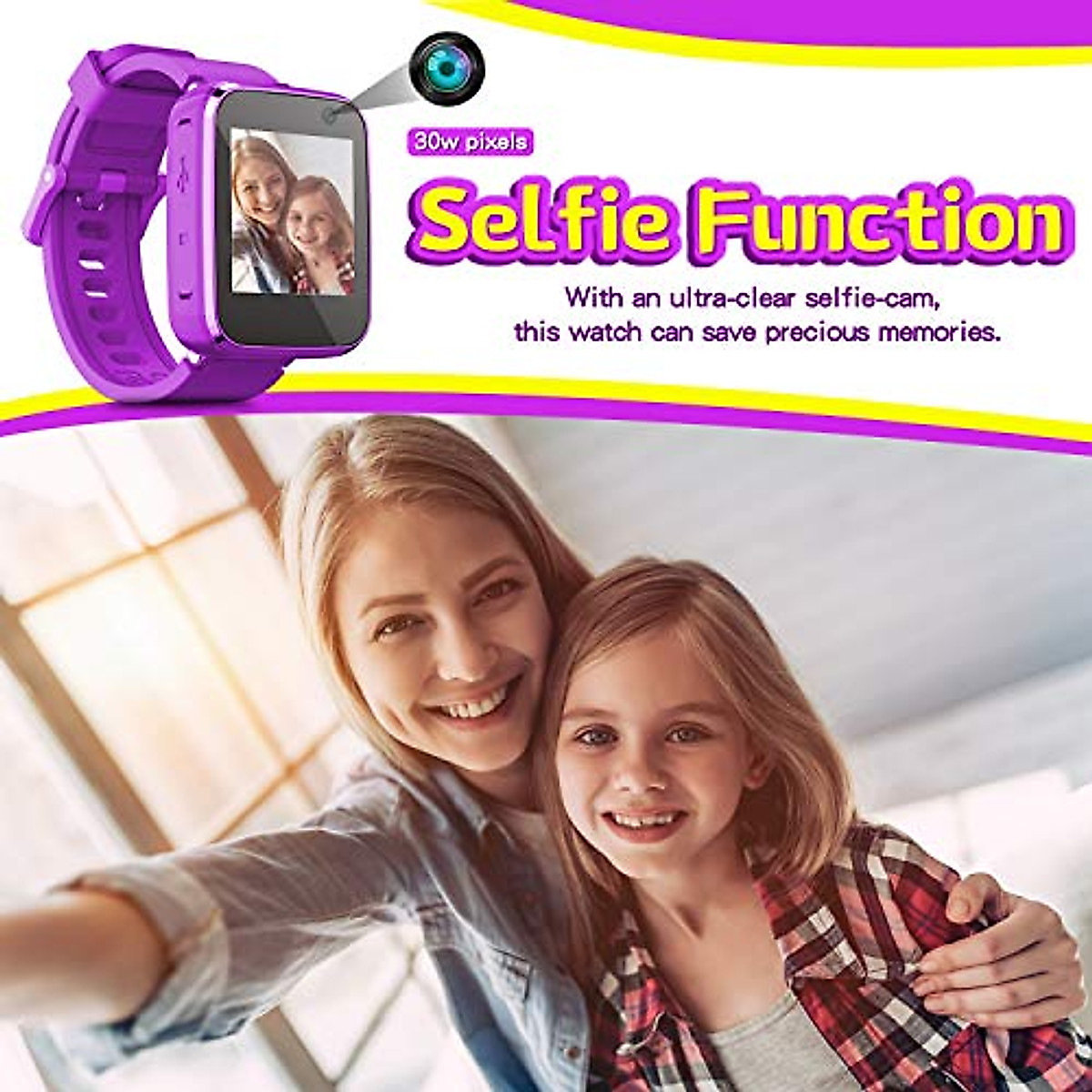 Yehtta Kids Smart Watch Toys for 4-10 Year Old Girl Toddler Watch Purple Multi Functional Watch for Kids with Selfie-cam Birthday Gifts for 4-10 Year Old Girl Touch Screen Rechargeable Watch