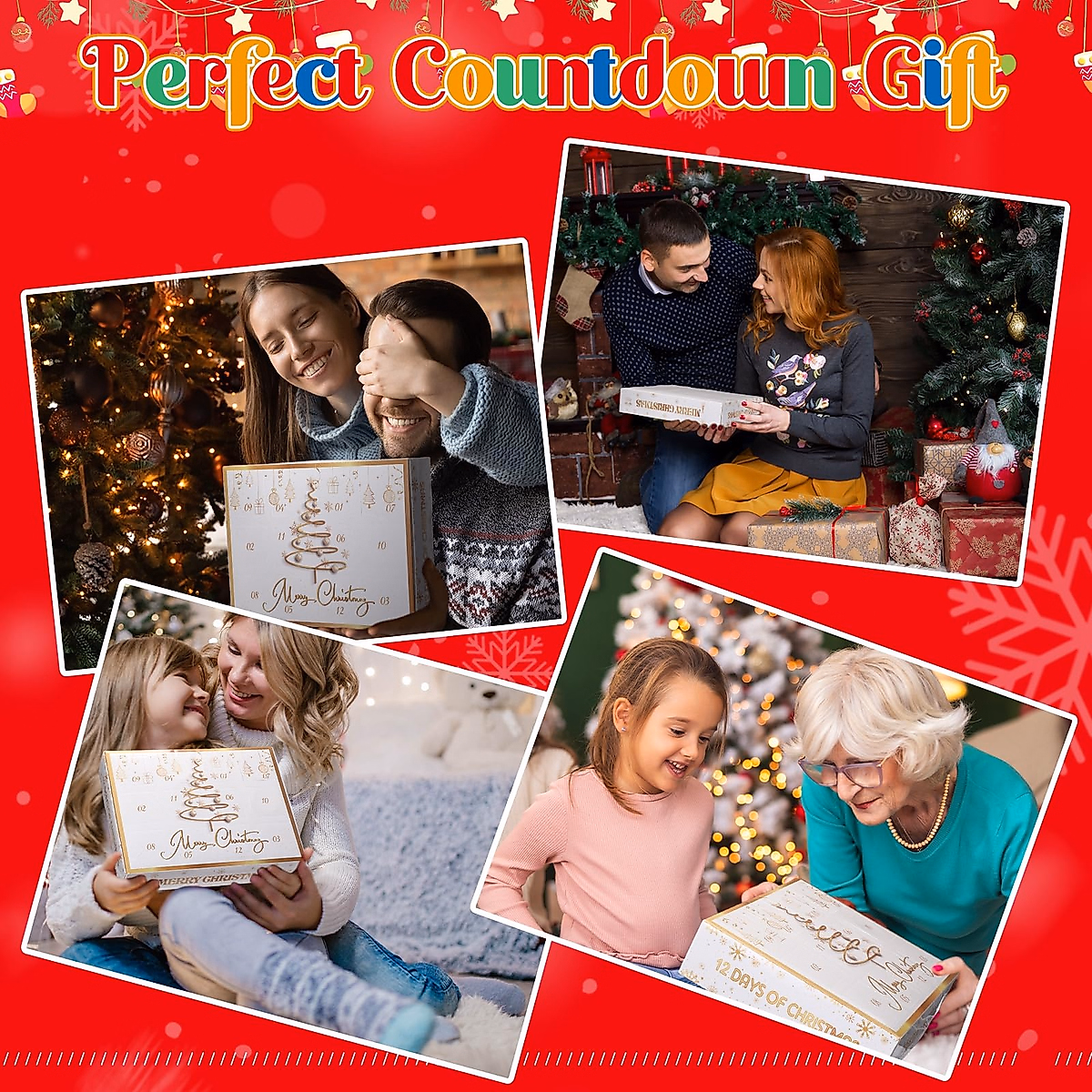 Conelist 12 Days Christmas Advent Calendar 2024 Scented Candles Gift for Women Adult Christmas Countdown Calendar with Assorted Scented Candle 1 oz Soy Wax Candles