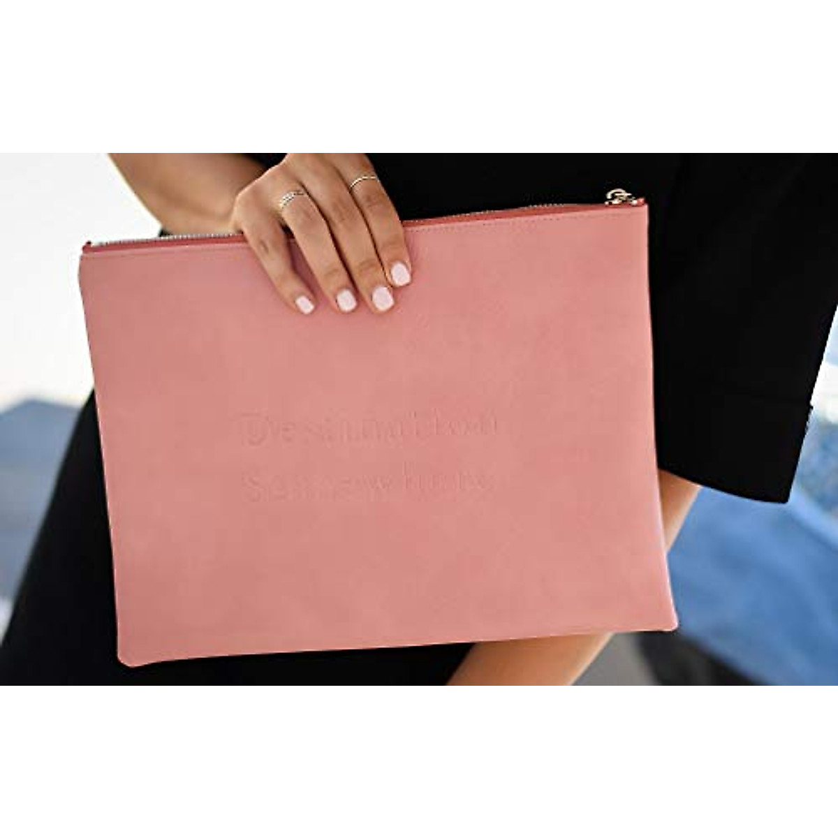Commuter Clutch - All in One Travel & Everyday Clutch Handbag that Charges Your Phone - Great For Travel & Everyday Use (Blush)