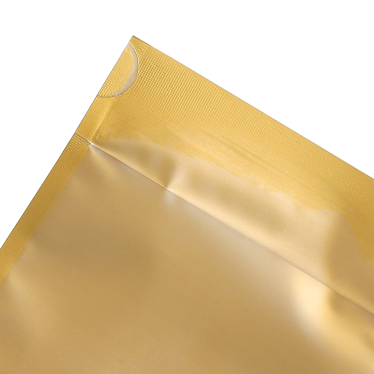 QQ Studio Pack of 100 Translucent Front Matte Gold Poly Plastic Resealable Bags (8.4oz (6" x 9"), Gold Stand-Up Pouch)