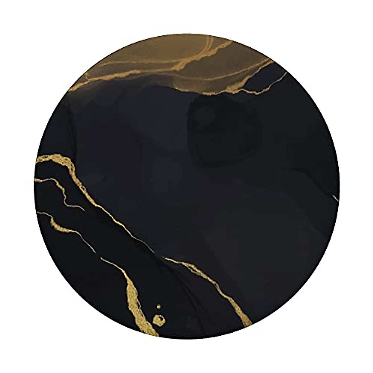 Black Marble-Look Golden PopSockets PopGrip: Swappable Grip for Phones & Tablets