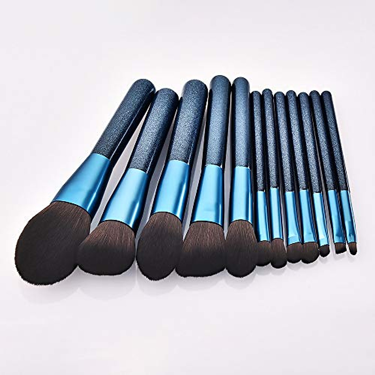 Silicone Shower Hair Brush Eyeliner Cheek Brush Cosmetic Brow 12Pcs Powder Set Tool Eyeshadow Makeup Brush Ring Cover