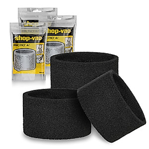 Shop-Vac 90525 Foam Sleeve Filter Replacements, For Most 1 Gallon Shop-Vac Wet/Dry Vacuum Cleaners, Replace Parts # 9052500, 3 Pack