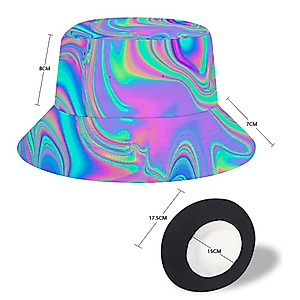 Bucket Hat for Women Psychedelic Trippy Summer Beach Sun Hat Travel Fisherman Cap
