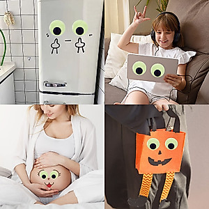 PETKNOWS Glow in The Dark Googly Eyes - Self Adhesive Craft Sticker, Large Sticky Eyes in 2", 3", 4" for DIY Decoration