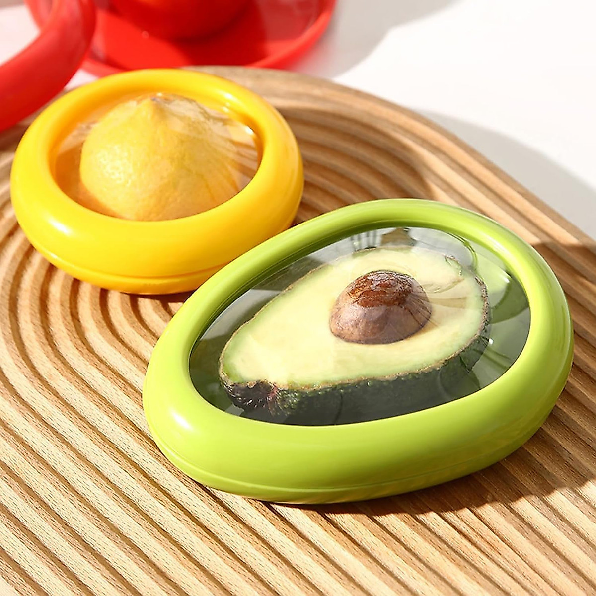 Maisifa New Fruit and Vegetable Anti-Oxidation Storage Box,Fruit Storage Containers for Fridge, Silicone Food Storage Containers for Onions,Lemons, Garlic and Potatoes,Avocado Saver(4 pieces)