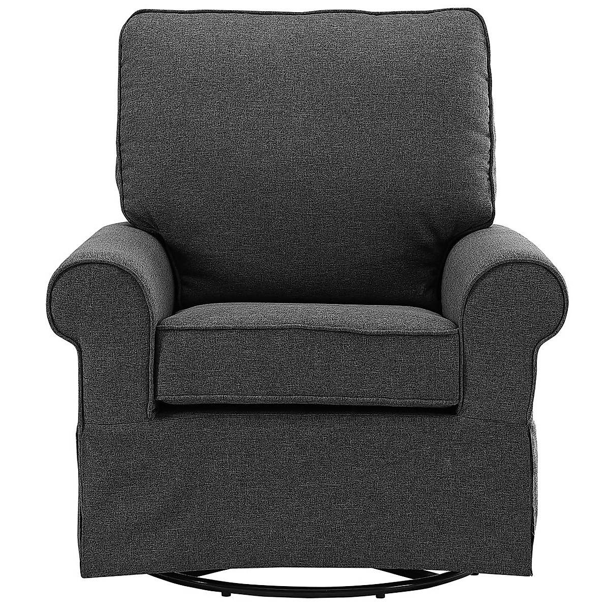Angel Line Natalie Upholstered Swivel Glider, Dark Grey