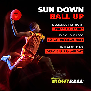 Nightball Basketball LED Light Up Basketballs - Glow in The Dark Glow Ball Basketball Gifts - Outdoor Basketball and Indoor Basketball - Gifts for Teenage Boys-Gift for Teen (Red)