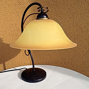 Retisee Amber Glass Lampshade Glass Lamp Shade Replacement Light Bulb Cover Chandelier Vanity Fitting Opening 1.25 Inch for Base E27 Socket